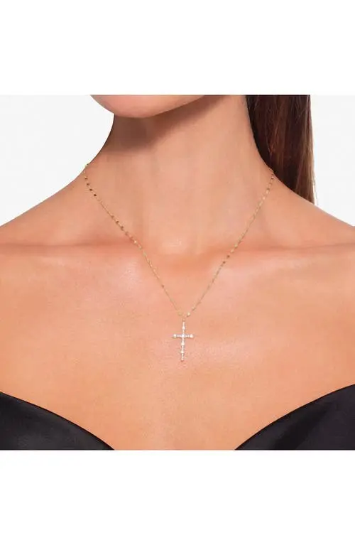 Lana Jewelry 14k Gold Diamond Cross Pendant Necklace - Yellow