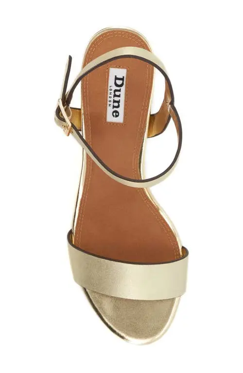 Dune London Metallic Leather Sandals - Gold