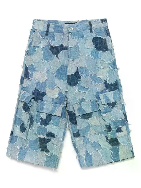 WHO DECIDES WAR Boro Denim Cargo Shorts