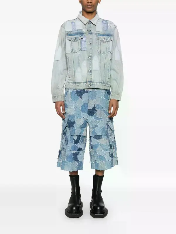 WHO DECIDES WAR Boro Denim Cargo Shorts