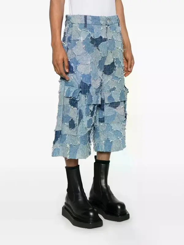 WHO DECIDES WAR Boro Denim Cargo Shorts