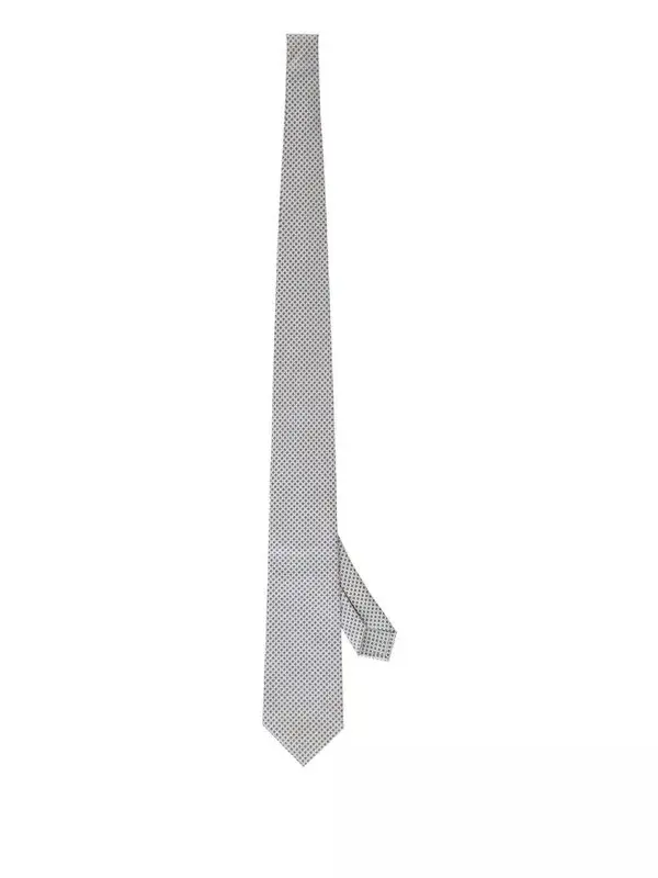 Corneliani Jacquard Silk Neck Tie - White