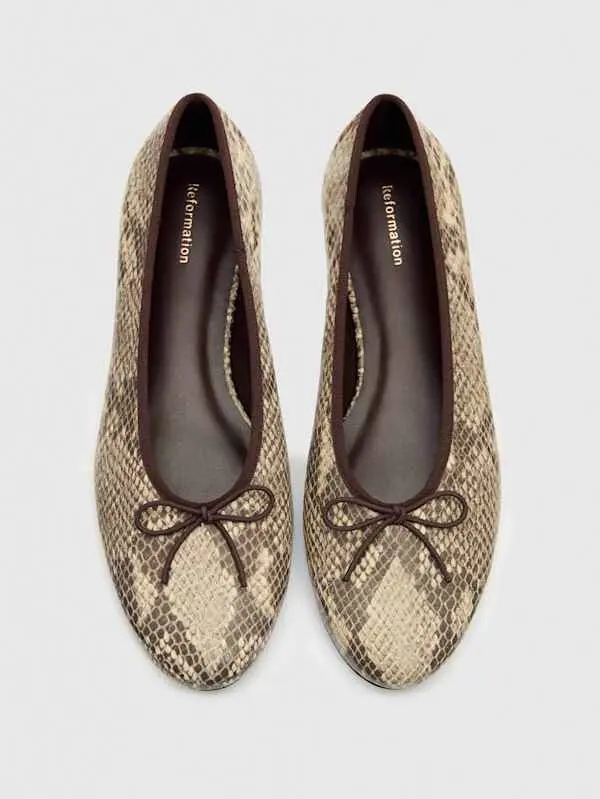 REFORMATION Tina Ballerina Flat - Brown