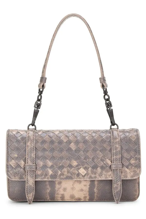 Bottega Veneta Karung Leather Intrecciato Shoulder Bag