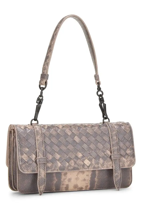 Bottega Veneta Karung Leather Intrecciato Shoulder Bag