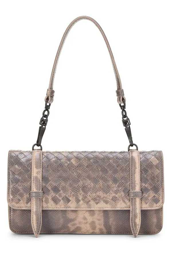 Bottega Veneta Karung Leather Intrecciato Shoulder Bag
