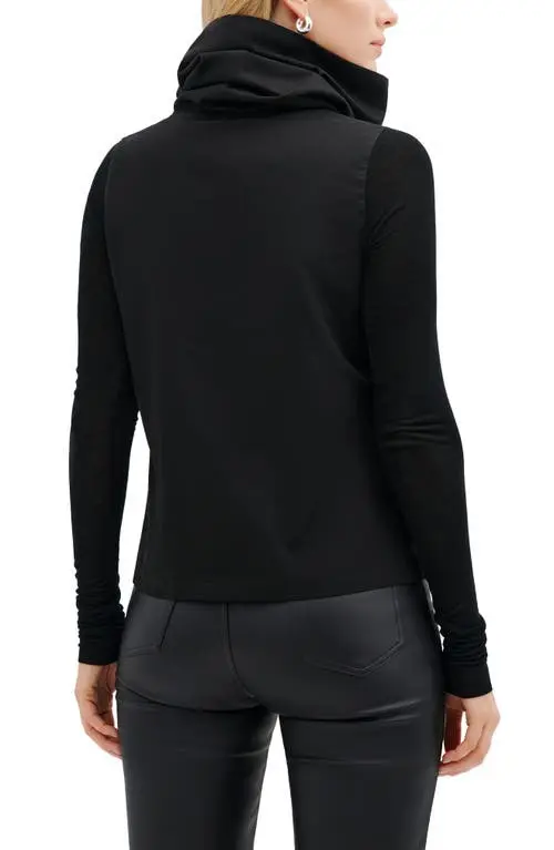 MARCELLA Atlantic Turtleneck Mixed Media Top