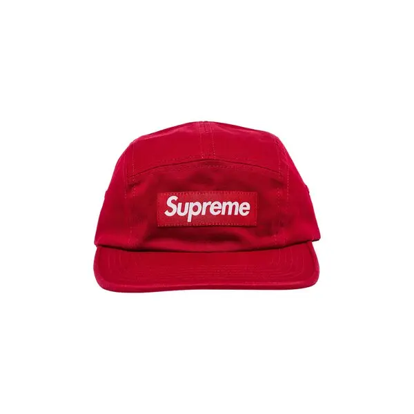 Supreme Washed Chino Twill Camp Cap - Red