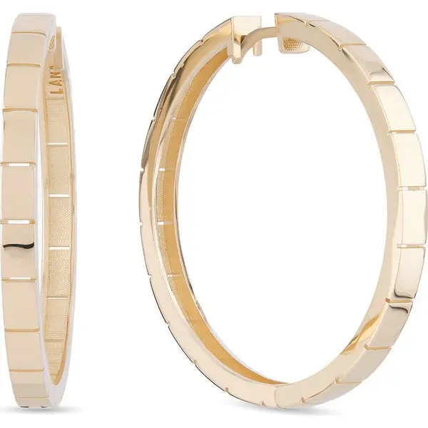 Lana Jewelry Thin Flash 14k Gold Tile Hoop Earrings - Yellow