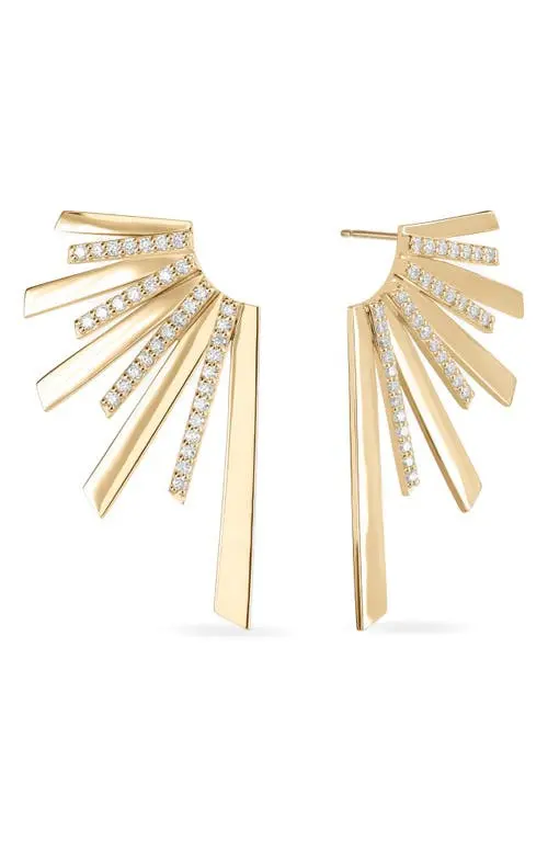 Lana Jewelry 14k Gold Diamond Wing Earrings - Yellow