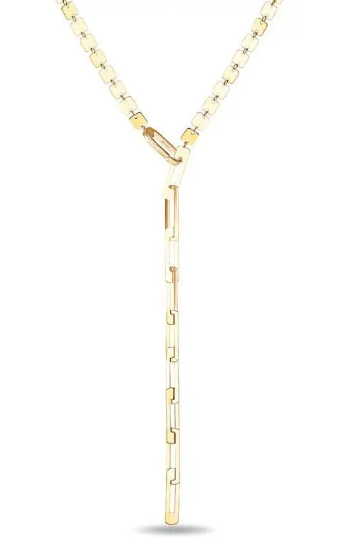 Lana Jewelry 14k Gold Laser Square Lariat - Yellow