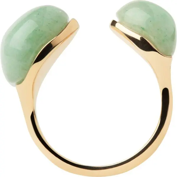 PDPAOLA Gravity Stone Ring - Green Aventurine