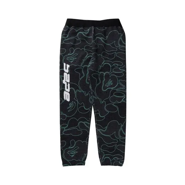 A BATHING APE Text Code Camo Sweatpants - Black