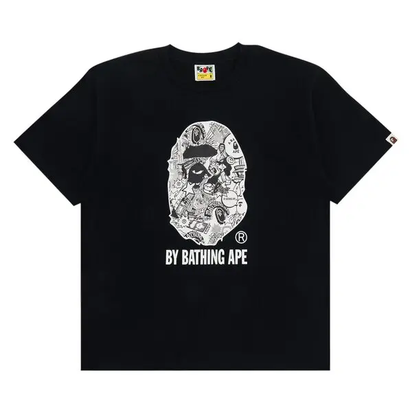 A BATHING APE Comic Art Ape Head Tee - Black