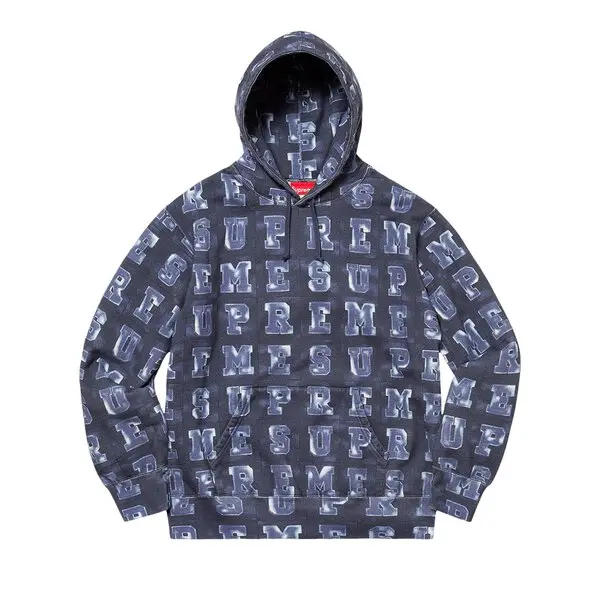 Supreme Blocks Hooded Sweatshirt - Blue