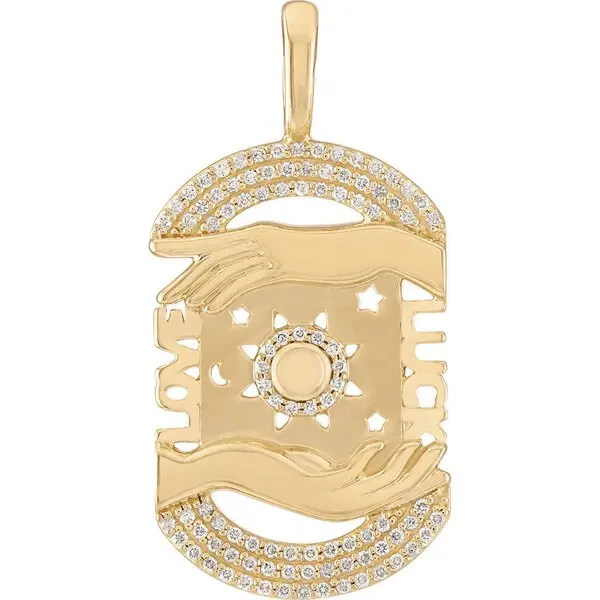 EDEN PRESLEY Manifest Pendant - Gold/ Blue Moonstone/ Diamond