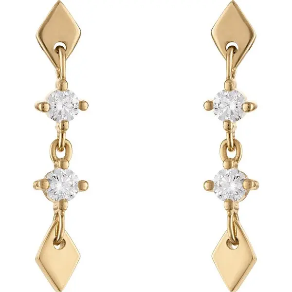 EDEN PRESLEY Medium Shine Drop Earrings - Diamond