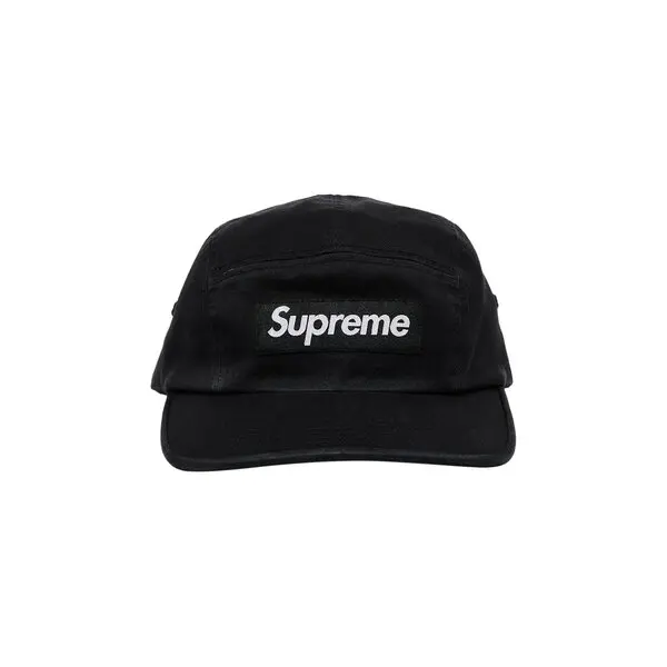 Supreme Washed Chino Twill Camp Cap - Black