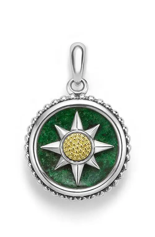 Lagos Anthem Small Jade Sunburst Amulet - Two-tone