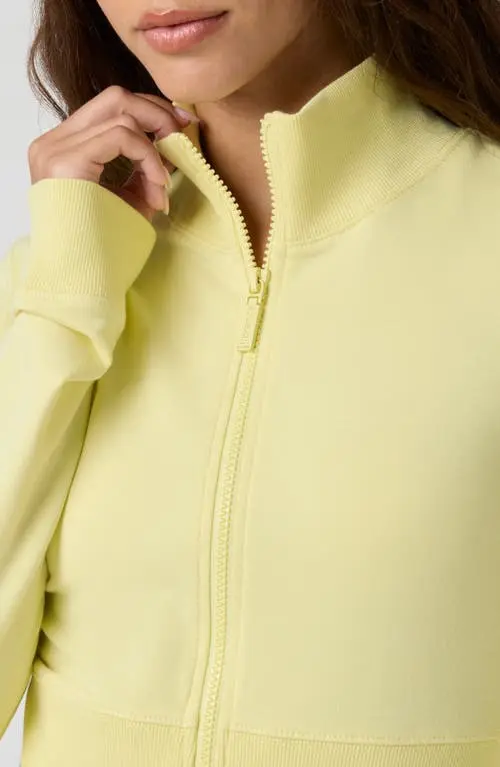 FLORENCE BY MILLS Crop Stretch Cotton Blend Track Jacket - Yellow Iris