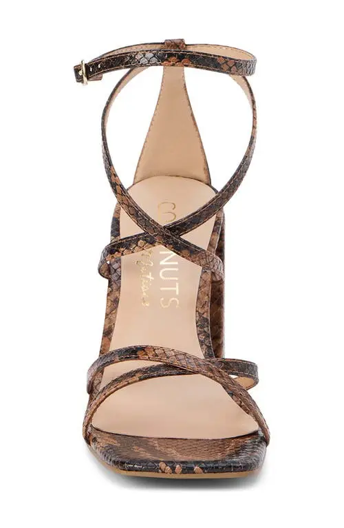 Matisse Abba Block Heel Sandal - Brown Snake Print