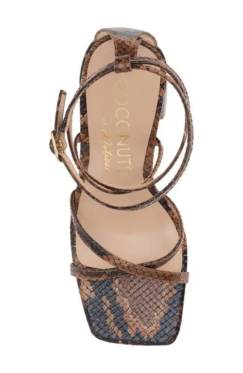 Matisse Abba Block Heel Sandal - Brown Snake Print