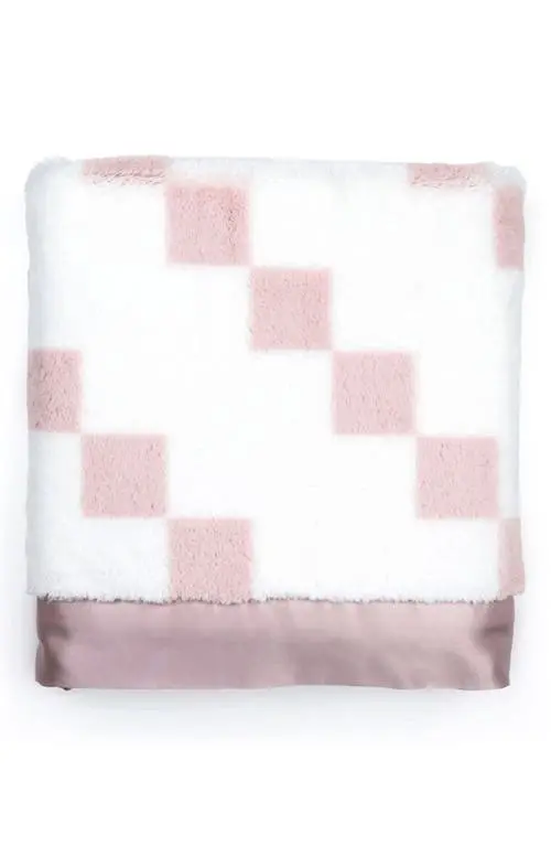 LITTLE GIRAFFE Stairway Luxe Strand Faux Fur Blanket - Dusty Pink