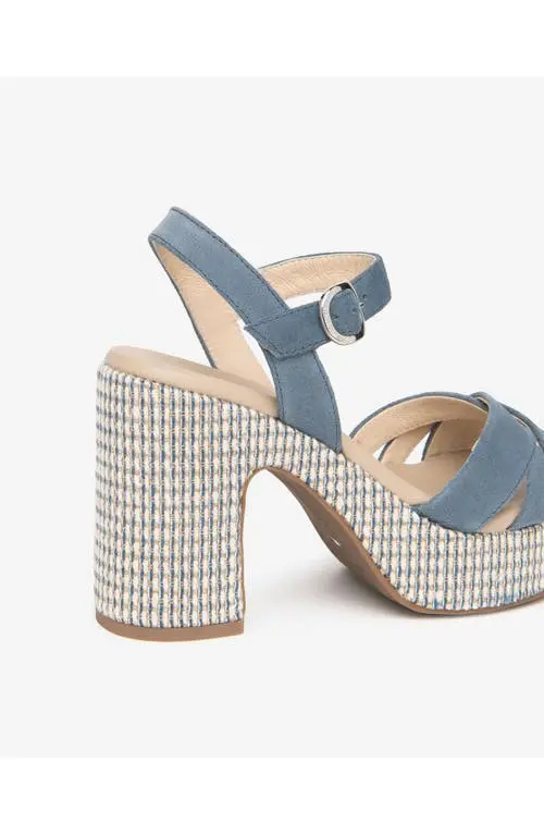 NEROGIARDINI Ankle Strap Platform Sandal - Denim