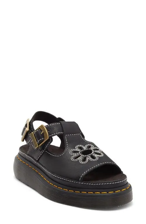 Dr. Martens Dunnet Flower Slingback Sandals - Black