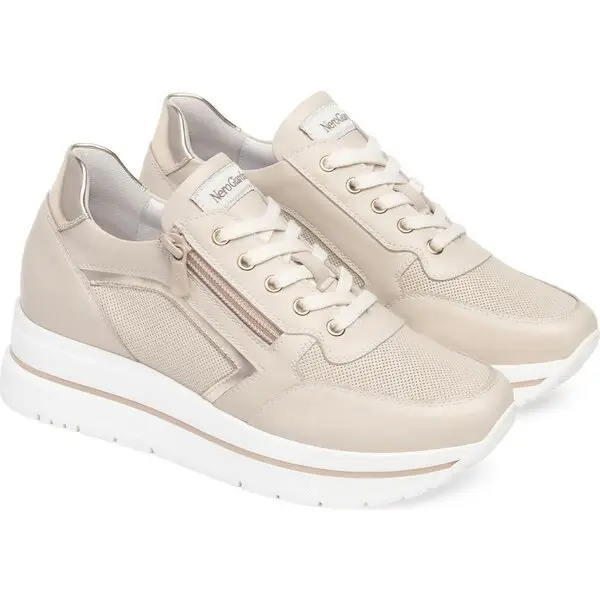 NEROGIARDINI Hidden Wedge Sneakers - Milk