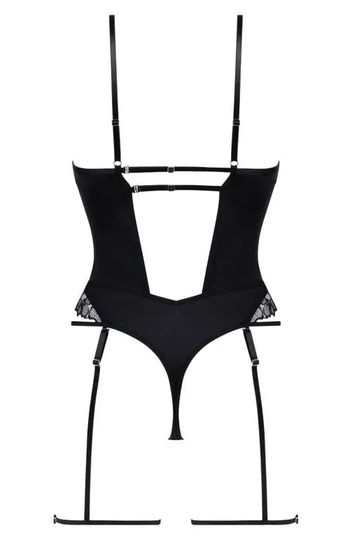 Hunkemoller Jemima Bodysuit & Garter Straps Set