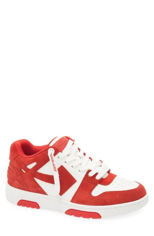 Off-White Out Of Office Low Top Sneakers - Brick Red - White
