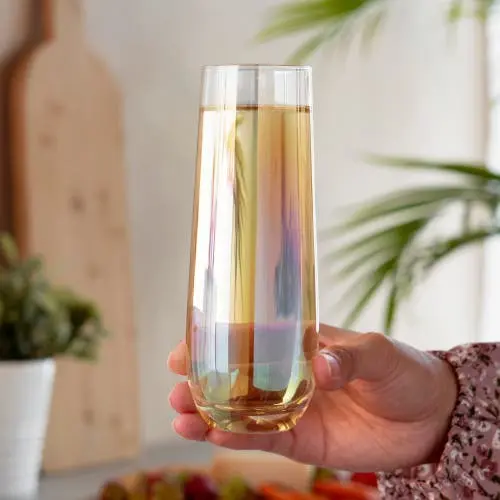 TWINE Luster Stemless Champagne Flutes Set Of 2