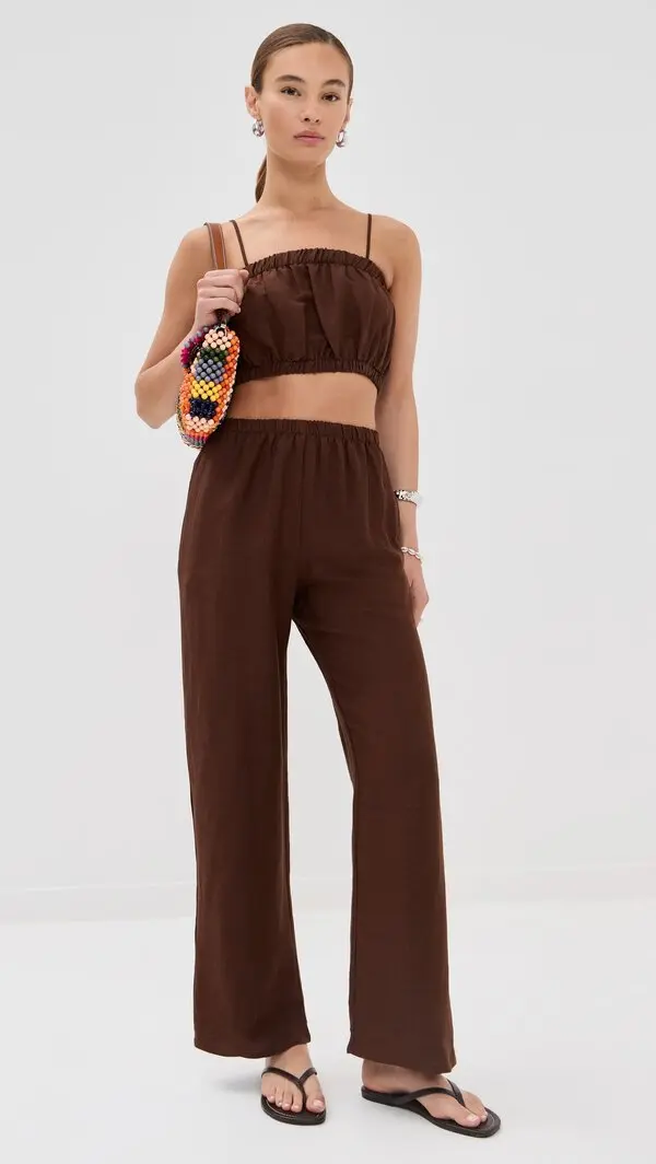 LE BOP Camille Pull-on Pants - Chocolate
