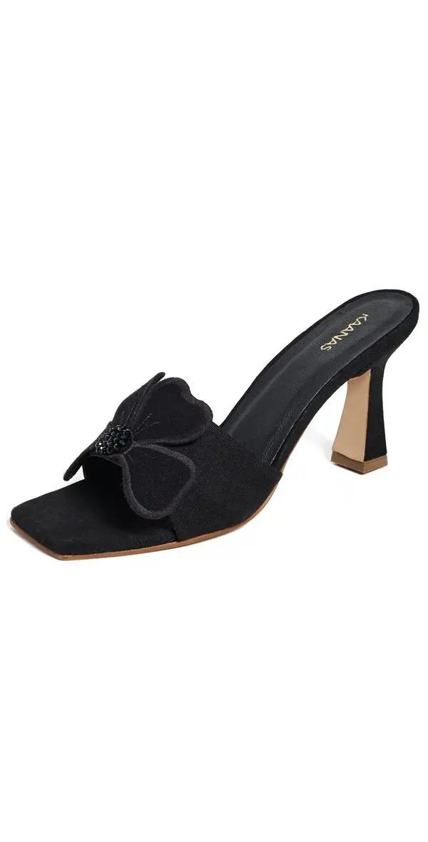 Kaanas Dune Flower Appliqué High Heel Slides