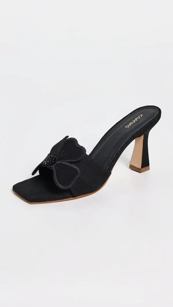 Kaanas Dune Flower Appliqué High Heel Slides