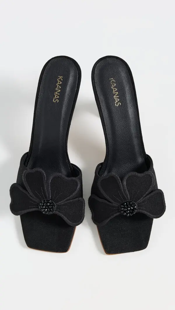 Kaanas Dune Flower Appliqué High Heel Slides