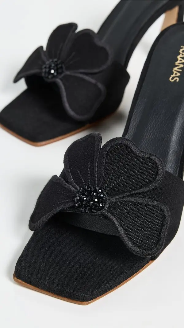 Kaanas Dune Flower Appliqué High Heel Slides