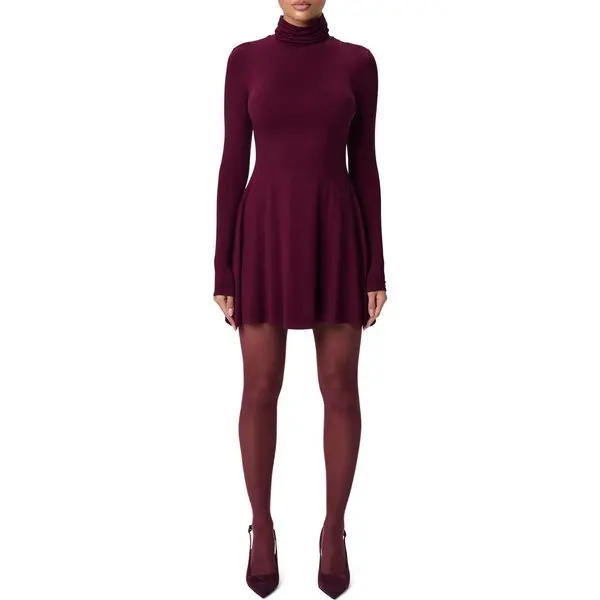 Naked Wardrobe Long-sleeve Mini Dress - Dark Plum