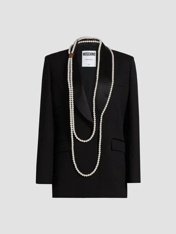 Moschino Pearl Necklace Wool-blend Jacket