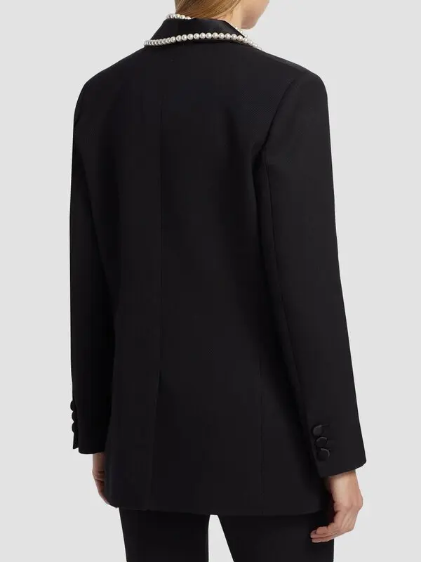 Moschino Pearl Necklace Wool-blend Jacket
