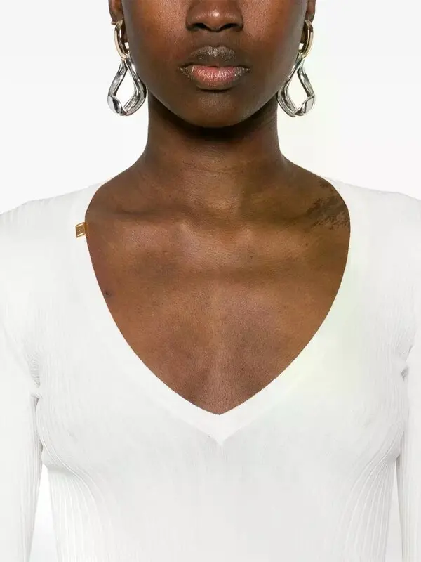 Elisabetta Franchi V-neck Ribbed Top