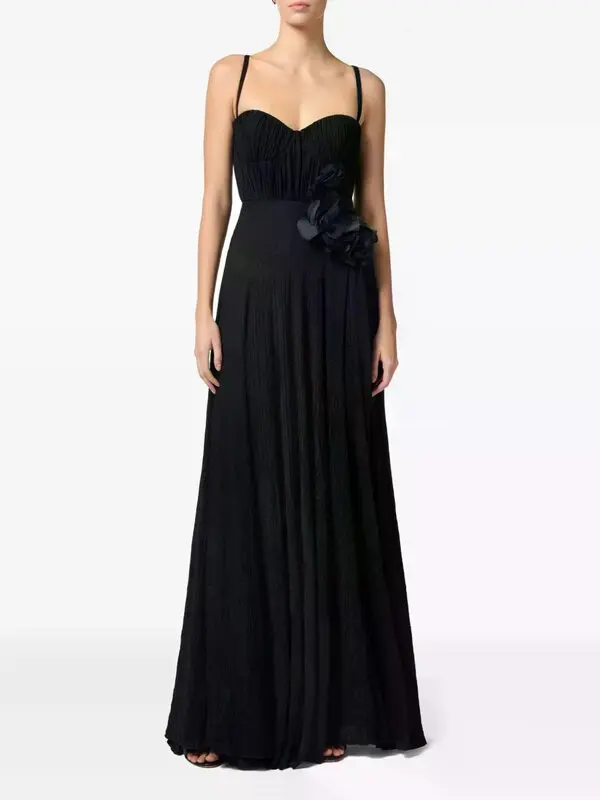 Elisabetta Franchi Floral-appliqué Detailing Dress - Black