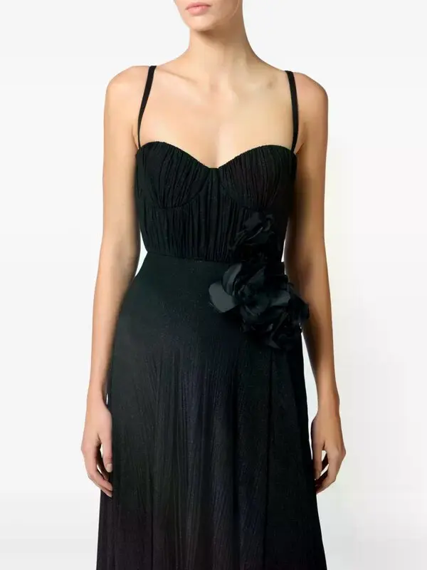 Elisabetta Franchi Floral-appliqué Detailing Dress - Black