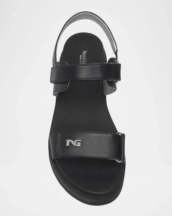NEROGIARDINI Leather Flatform Sandals