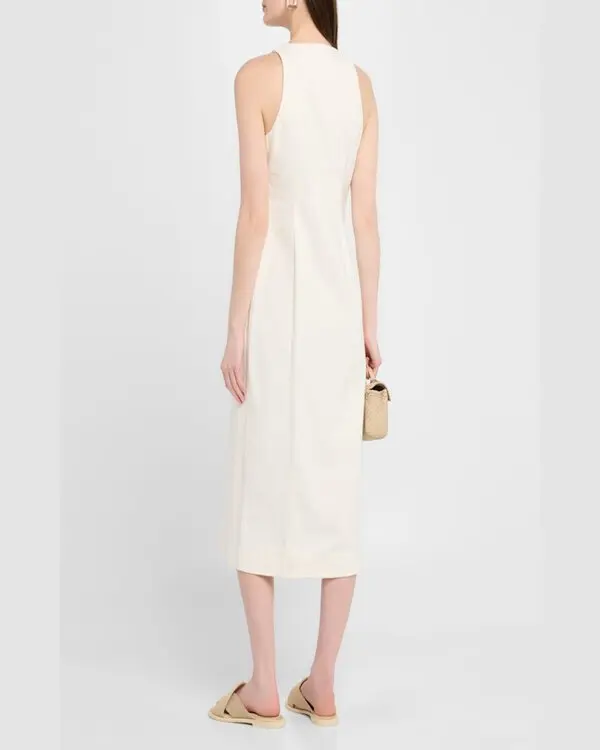 SIMONMILLER Zapata Linen-blend Midi Dress - Chalk