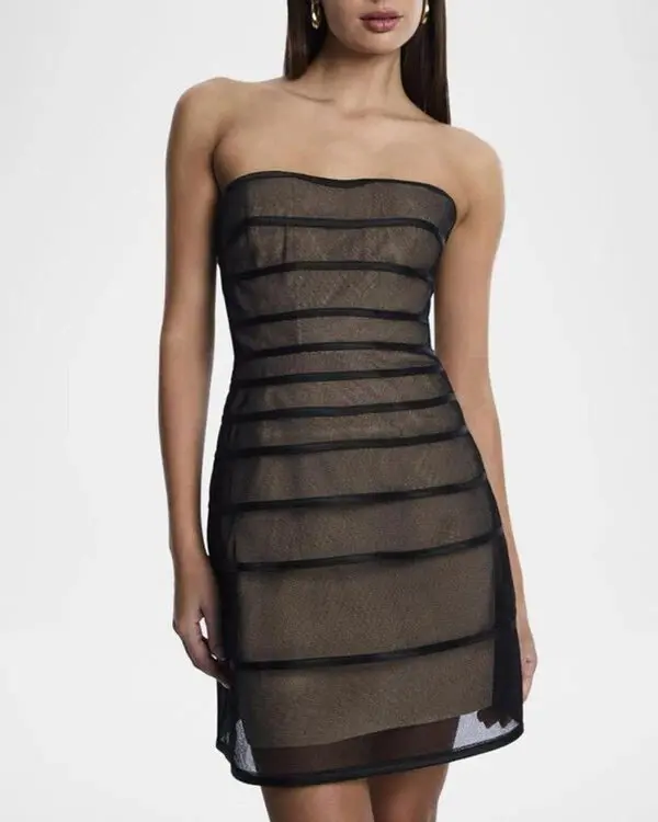 Bcbgmaxazria Strapless Fit-and-flare Mini Dress