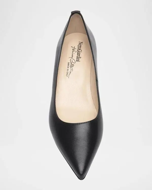 NEROGIARDINI Leather Kitten-heel Pumps