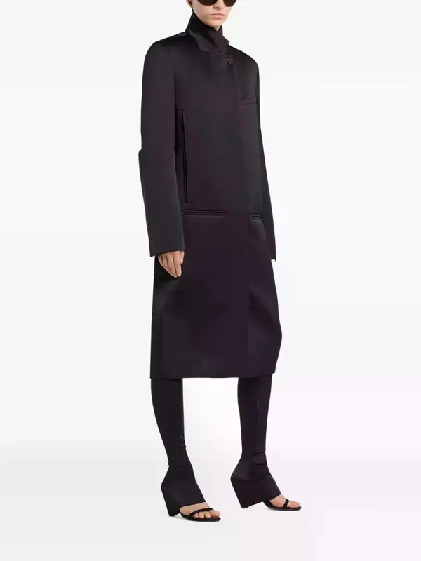 COURREGES Satin-finish Coat - Black