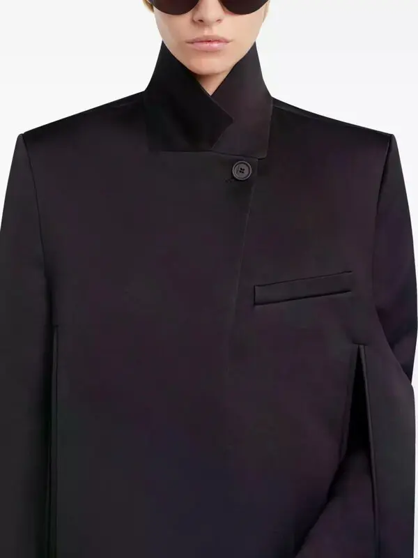 COURREGES Satin-finish Coat - Black